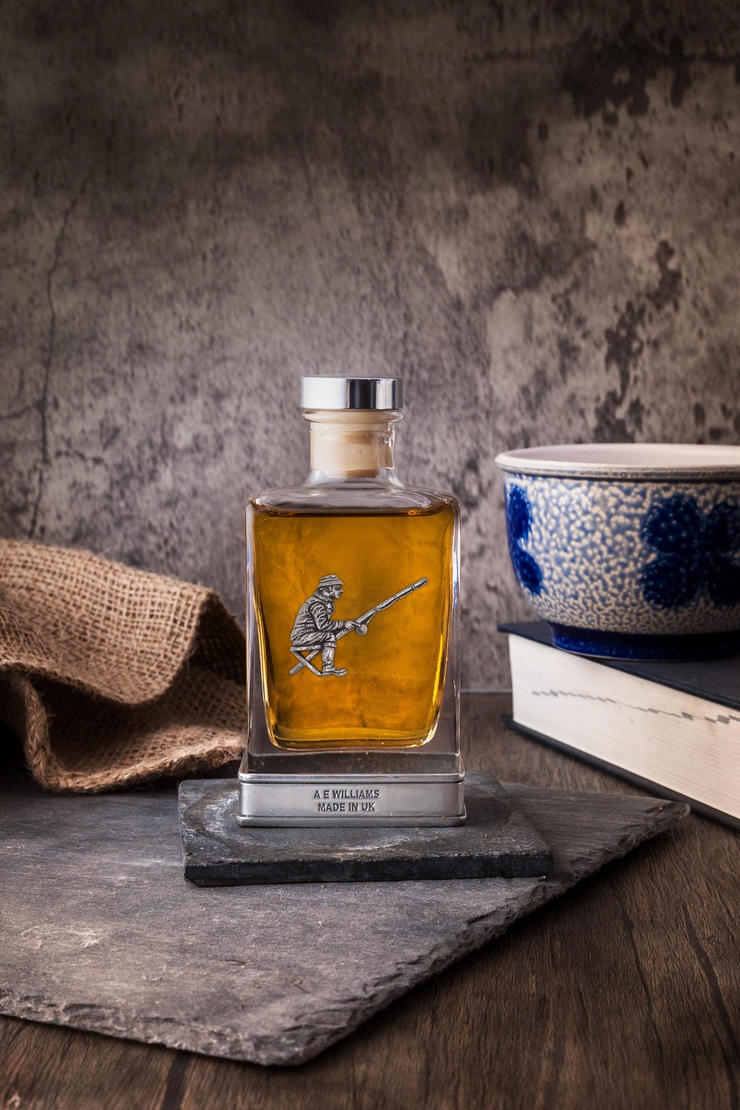 Personalized Fishing Man Whiskey Flask | Handcrafted Pewter Hip Flask ...