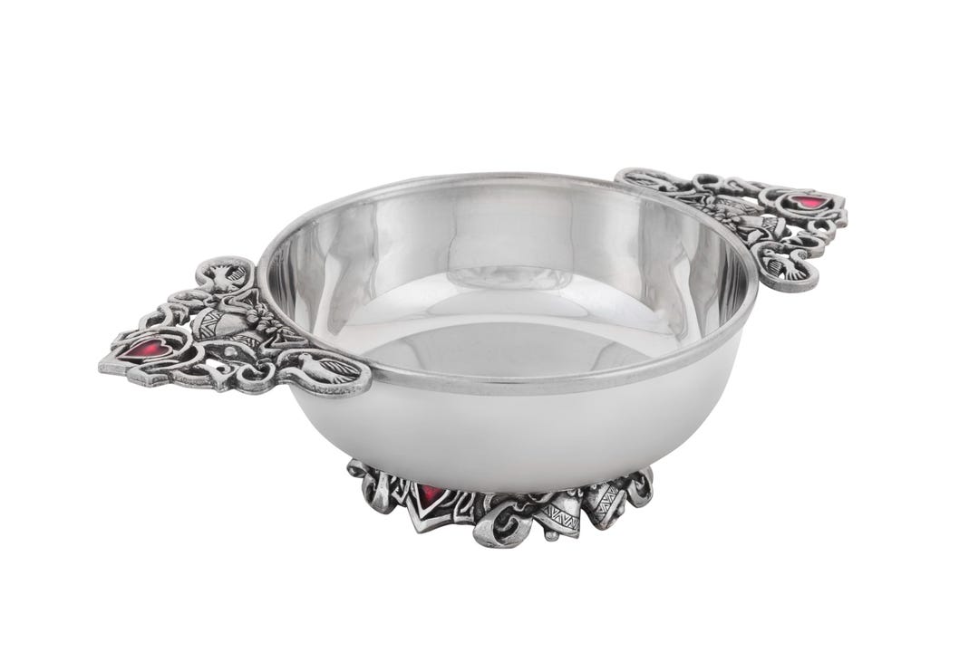 Wedding Pewter Quaich Bowl - Engraved Bridal Toasting Cup, Personalised ...