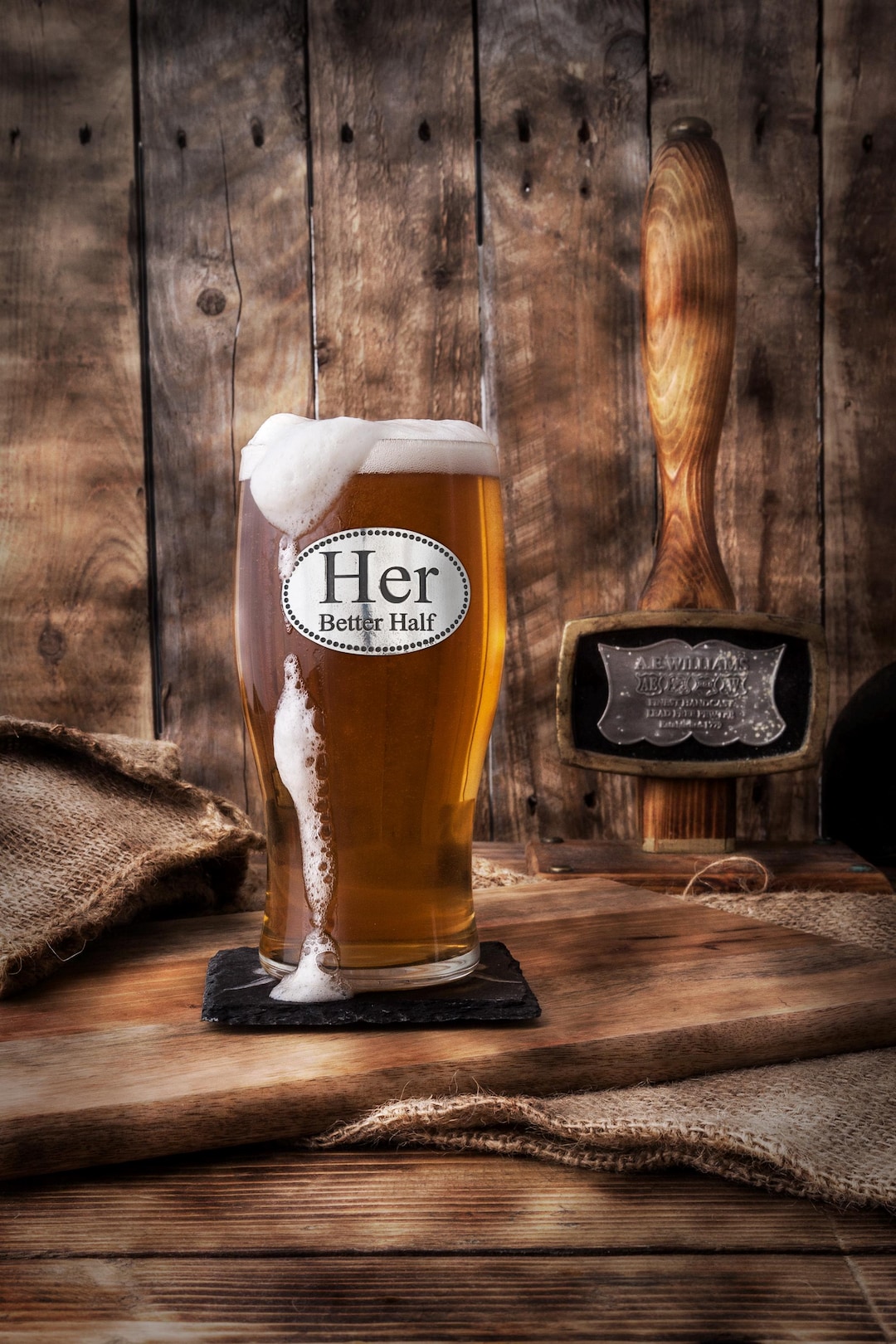 Personalised Her Pint Glass | Pewter Gift for Female Custom Design ...