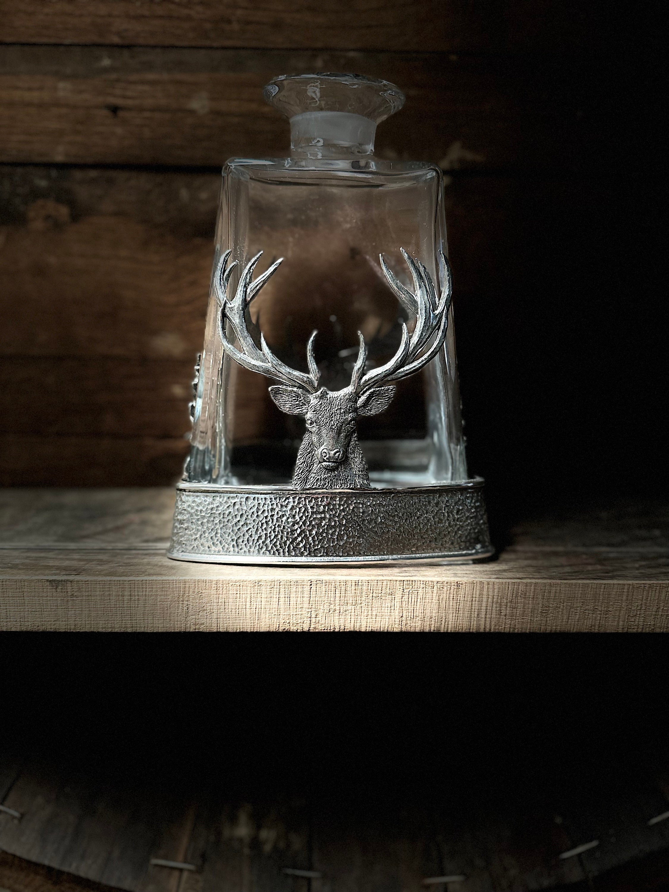 Stag Pewter Whisky Decanter | Scottish-themed Whiskey Carafe ...