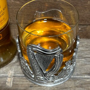 Unique Irish Whisky Glass - Celtic Harp Drinkware - Shamrock Sipper ...