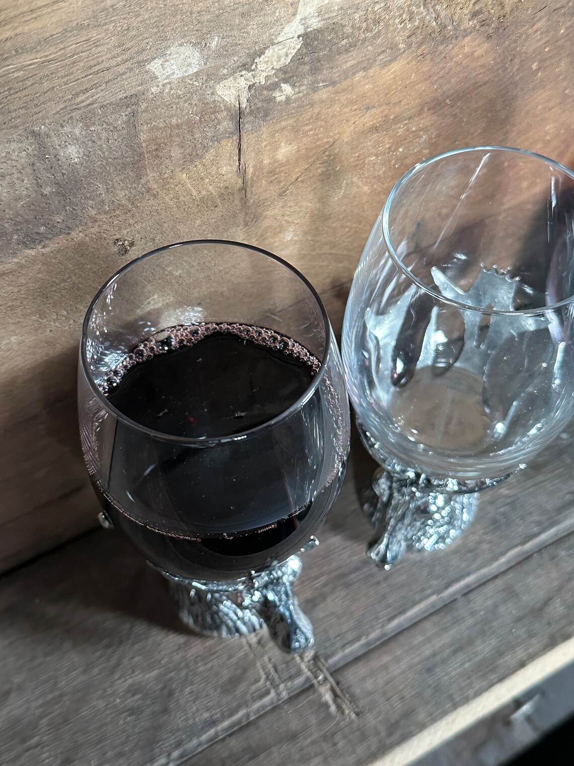 Elegant Stag Wine Glasses - Deer Stemware, Rustic Antler Glassware ...