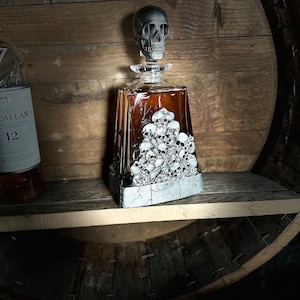 Skull and Serpent Decanter - Handcrafted Gothic Vessel in Crystal ...