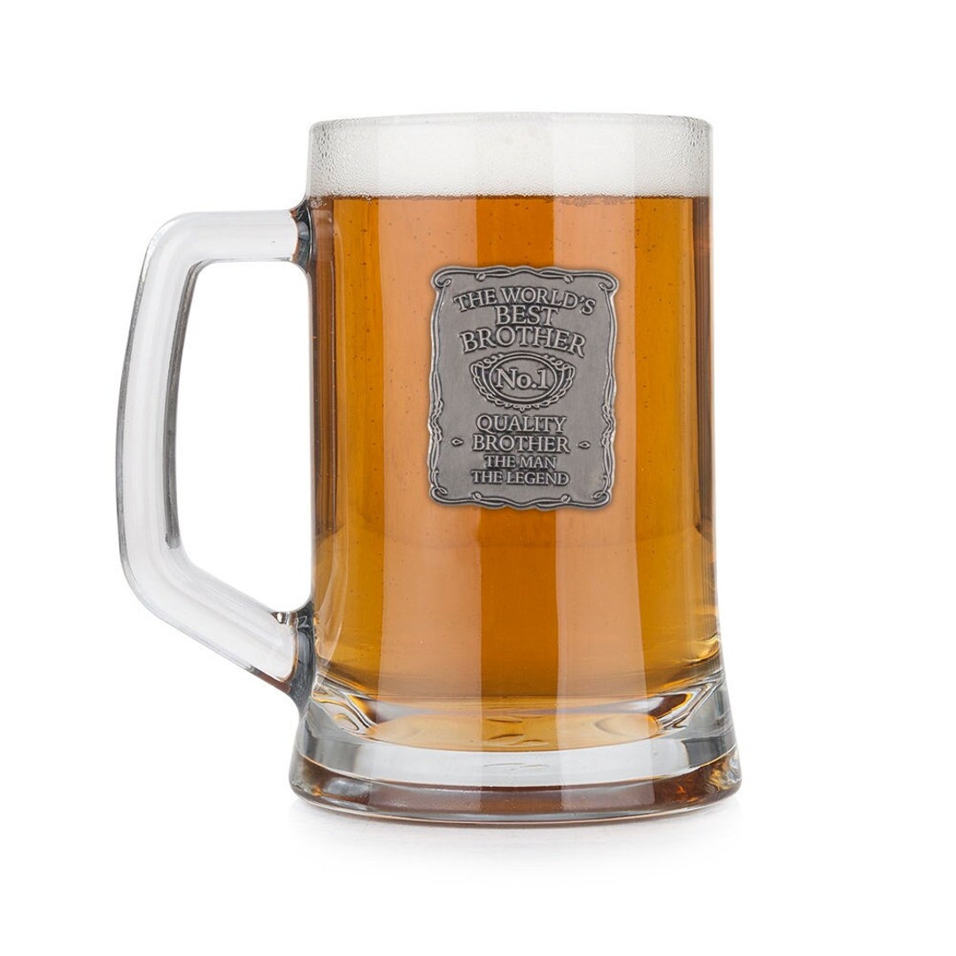 World's Best Brother Personalized Tankard - Engraved Beer Glass for ...