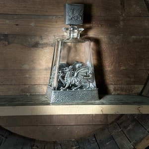 Welsh Dragon Whisky Decanter - Handcrafted Celtic Liquor Carafe ...