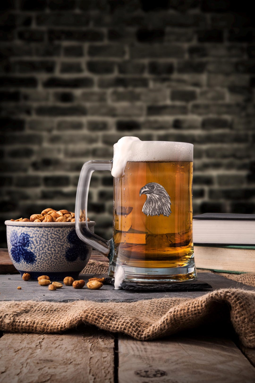 Engraved Eagle Tankard Glass | Personalised Engraved Eagle Mug | Eagle ...