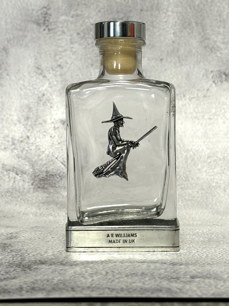 Personalized Witch Whiskey Flask | Handcrafted Gothic Pewter Hip Flask ...