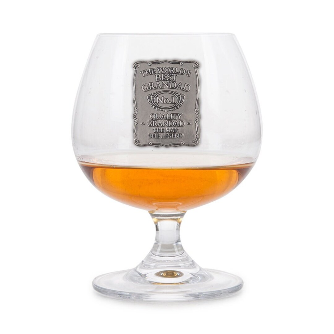 Personalised Brandy Glass With Pewter Label "the World's Best" Unique ...