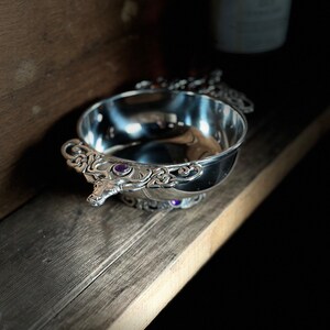 Highland Stag Pewter Quaich Bowl - Scottish Deer Toasting Cup ...