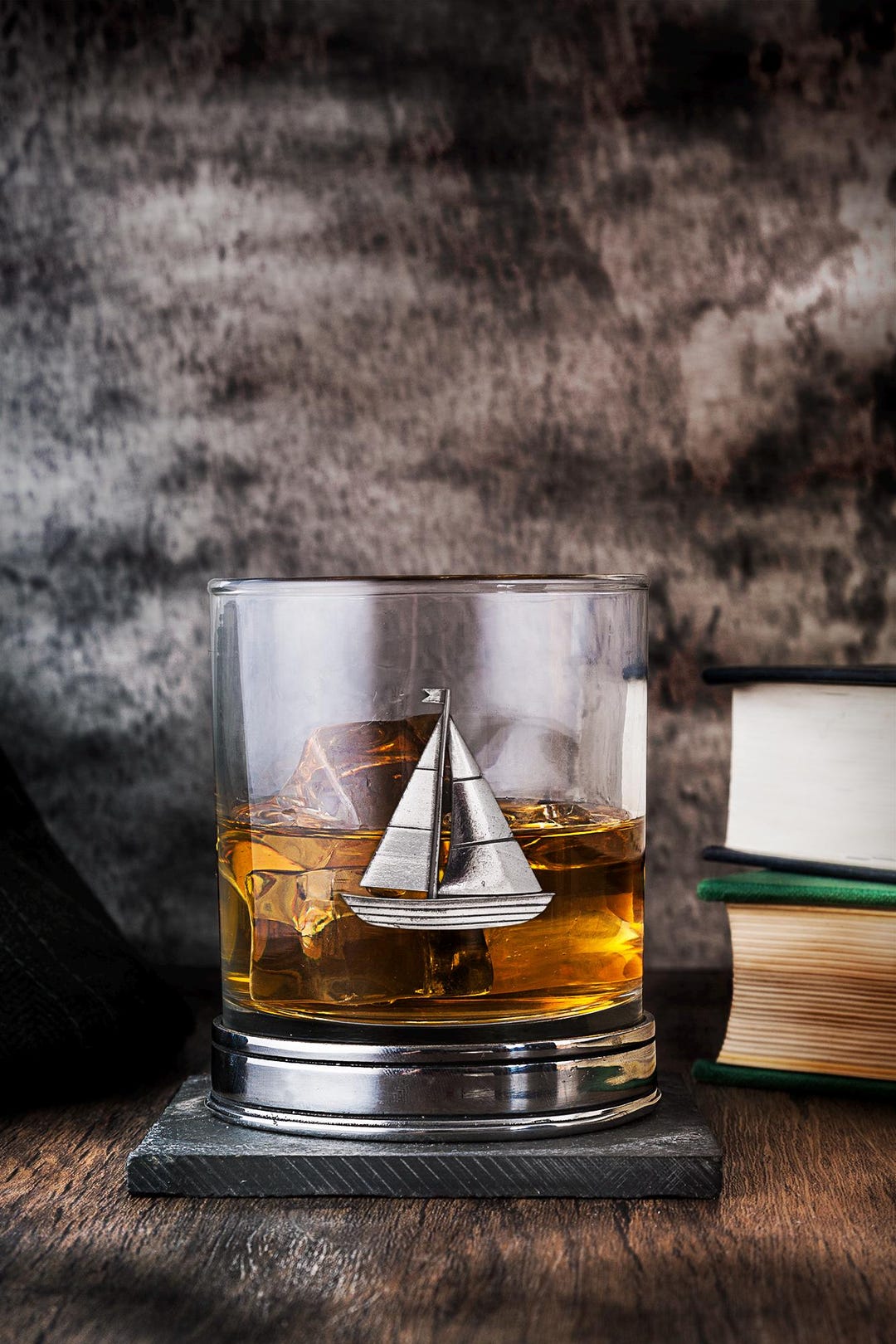 Sailing Boat Pewter Whisky Tumbler | Hand Engraved Sailing Shot Glass ...