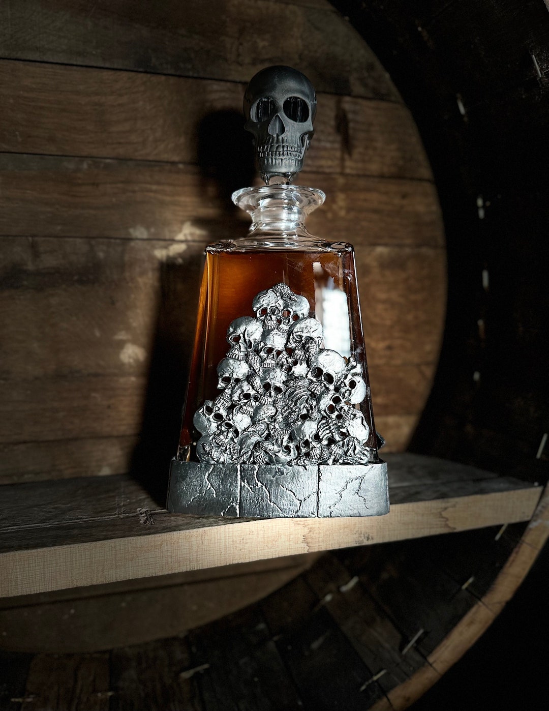 Skull and Serpent Decanter - Handcrafted Gothic Vessel in Crystal ...