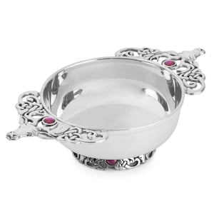 Highland Stag Pewter Quaich Bowl - Scottish Deer Toasting Cup ...