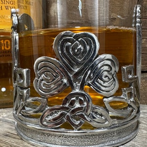 Unique Irish Whisky Glass - Celtic Harp Drinkware - Shamrock Sipper ...