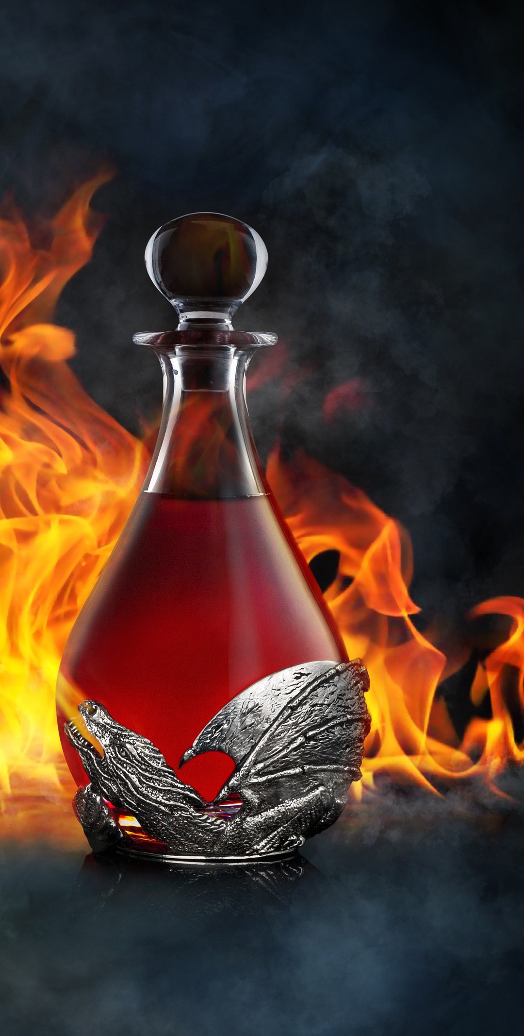 Unique Dragon Decanter Handmade Artisan Glass, Fantasy Barware, Perfect ...