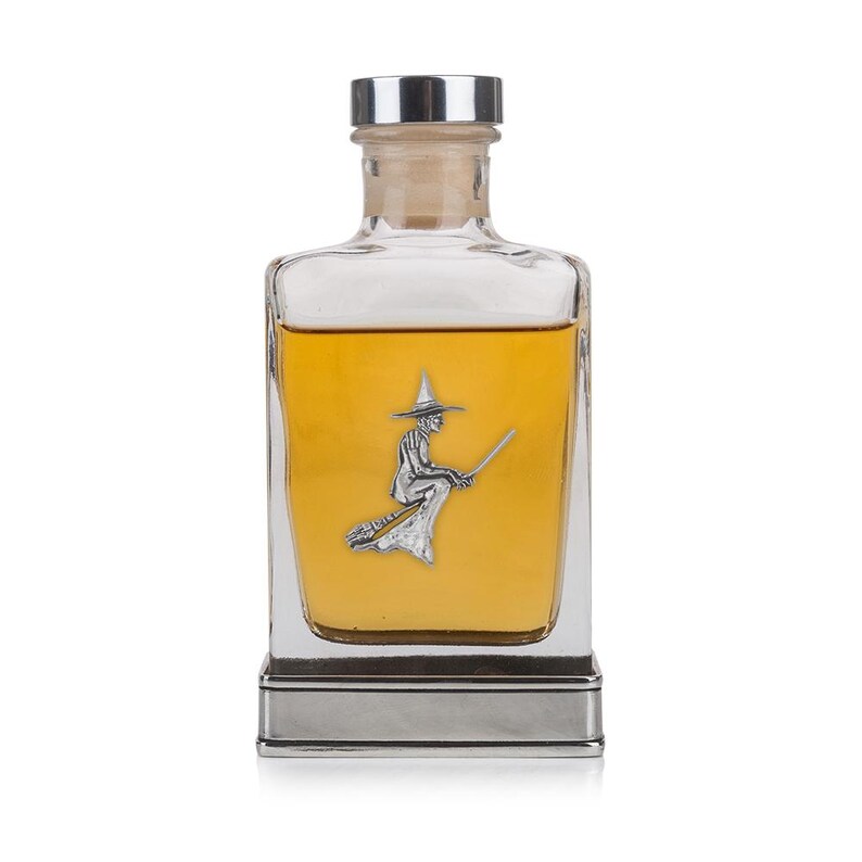 Personalized Witch Whiskey Flask | Handcrafted Gothic Pewter Hip Flask ...