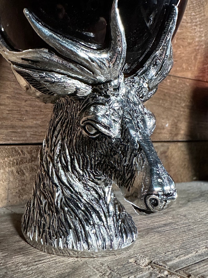 Elegant Stag Wine Glasses - Deer Stemware, Rustic Antler Glassware ...