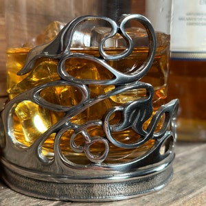 Pewter Whisky Glass Unique Swirl Design Tumbler, Handcrafted Drinkware ...