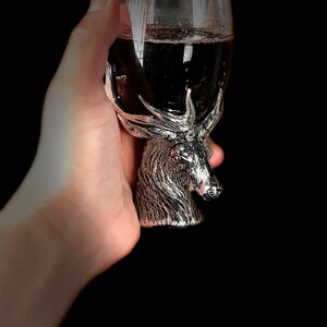 Elegant Stag Wine Glasses - Deer Stemware, Rustic Antler Glassware ...