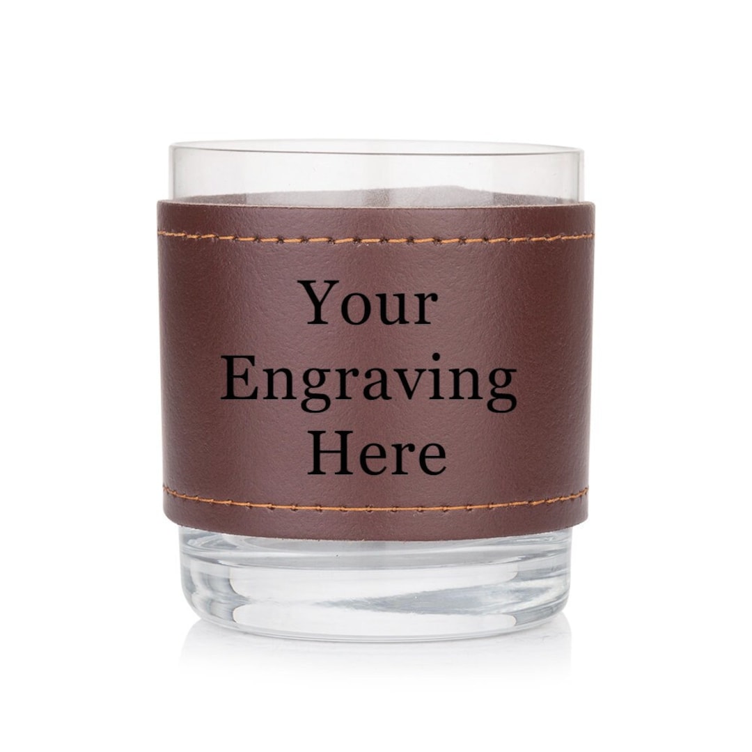Personalised Leather Wrapped Whisky Glass – Free Custom Engraving ...
