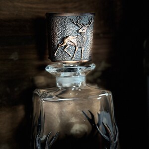 Bronze Stag Crystal Decanter - Elegant Chocolate Bronze Finish, Rustic ...