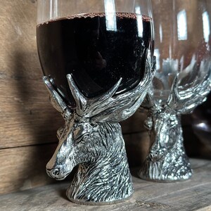 Elegant Stag Wine Glasses - Deer Stemware, Rustic Antler Glassware ...