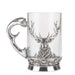 Highland Stag Glass Tankard - Pewter Antler Handle Mug, Scottish Themed ...
