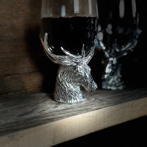 Elegant Stag Wine Glasses - Deer Stemware, Rustic Antler Glassware ...