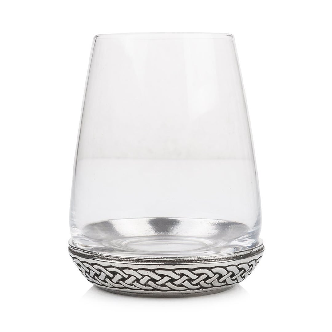 Celtic Pewter Drinks Tumbler - Handmade Whiskey Glass With Engraved ...