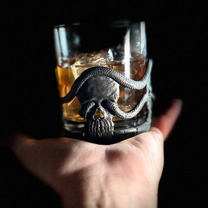 Handcrafted Skull & Snakes Pewter Whisky Glass -gothic Design - Unique ...