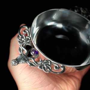 Highland Stag Pewter Quaich Bowl - Scottish Deer Toasting Cup ...