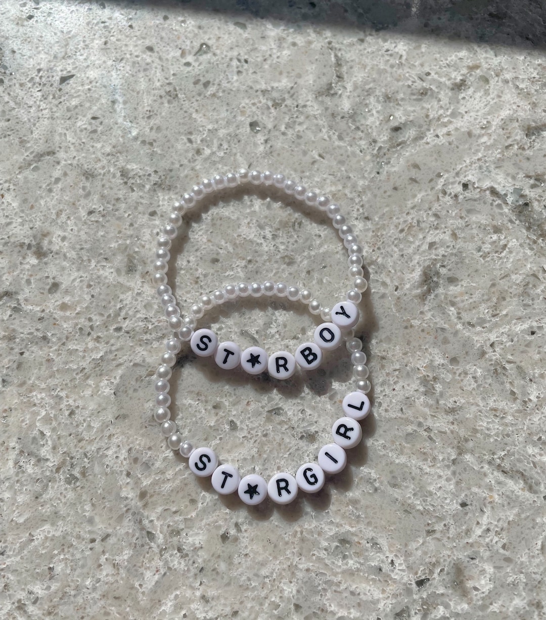 Star Boy and Star Girl Small Pearl Black Star Beaded Singular 1 ...