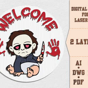 Baby Horror Characters Welcome Sign SVG Bundle Horror - Etsy