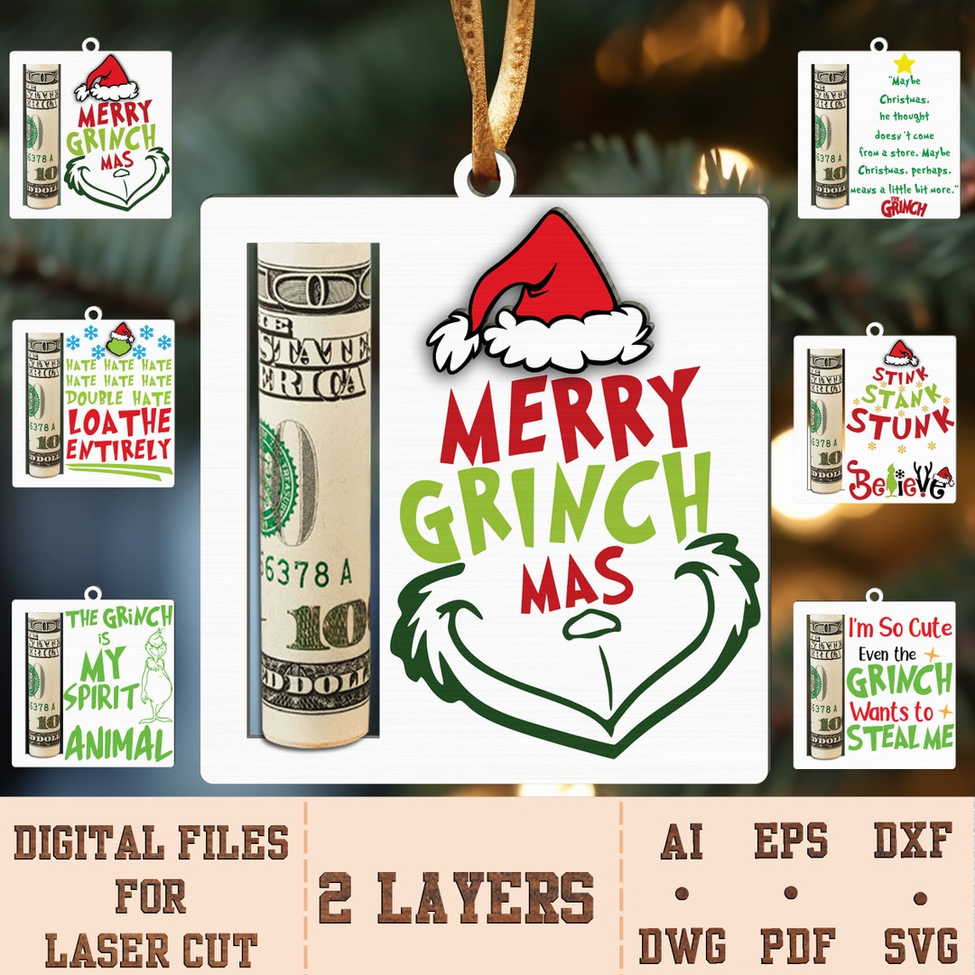Bundle Grinch Money Holder Graduation Gift Svg Hanger Gift - Etsy