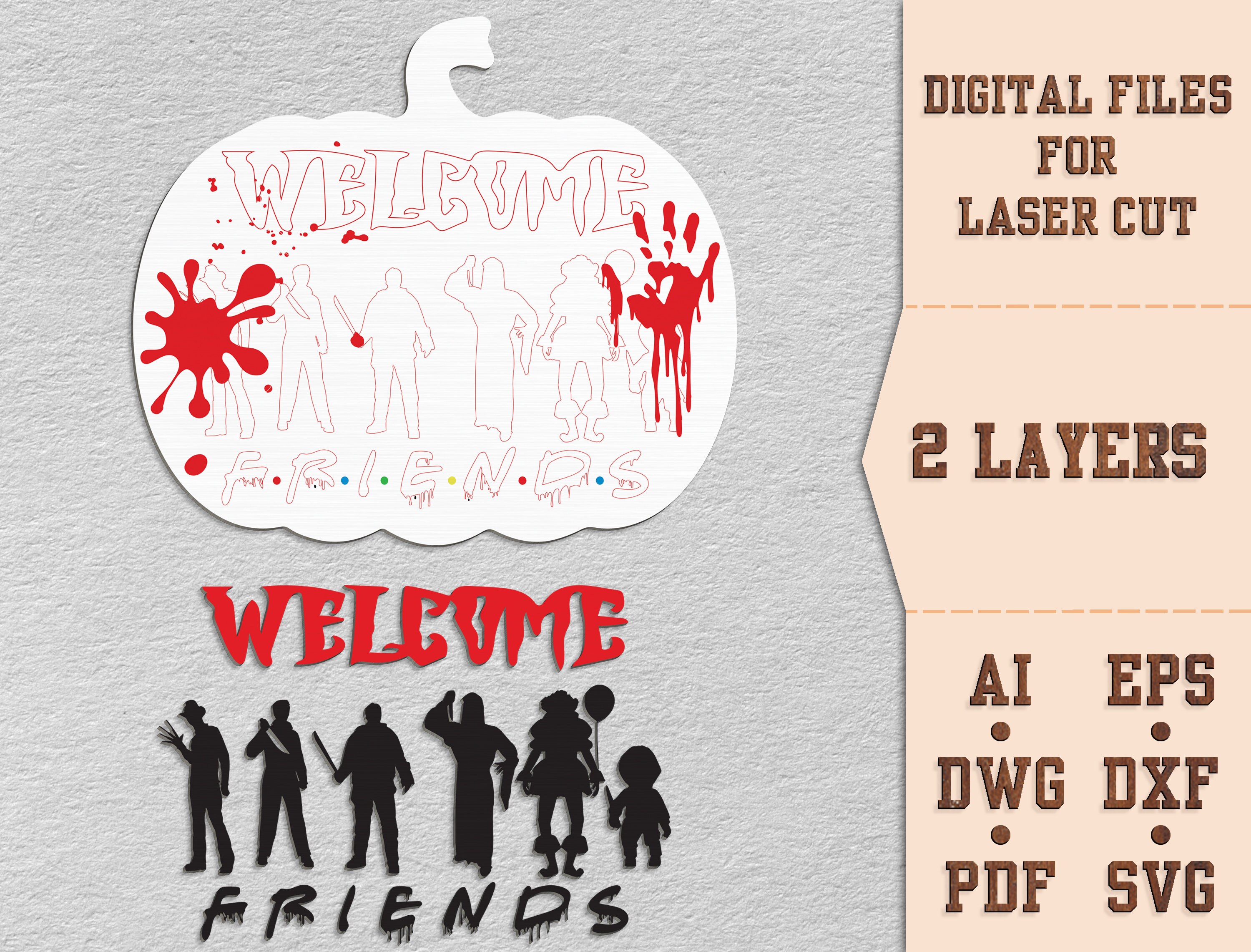Welcome Horror Friends Door Sign Halloween SVG You Should - Etsy