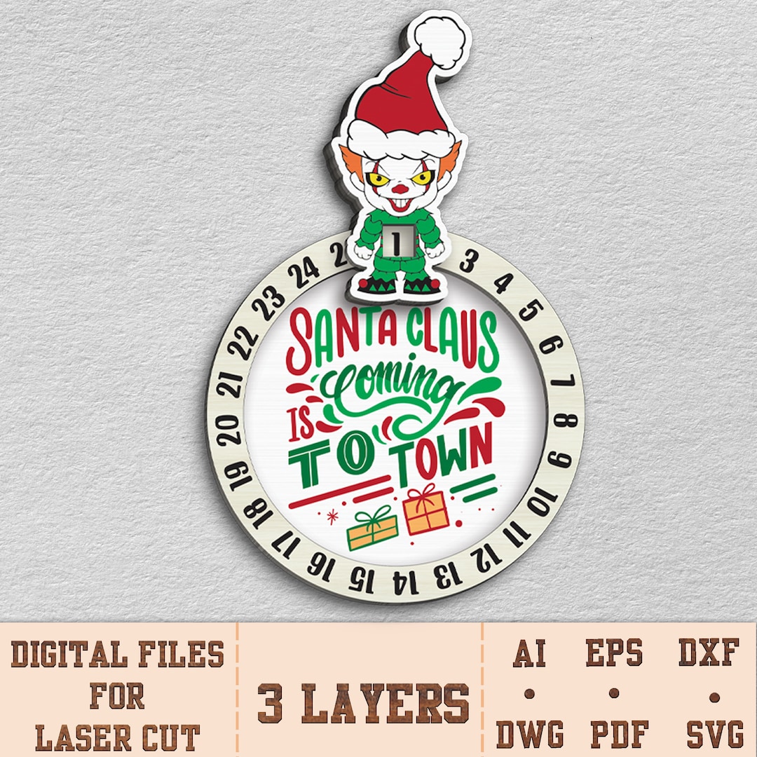 Horror Countdown to Christmas SVG Calendar Sign Svg Decor - Etsy