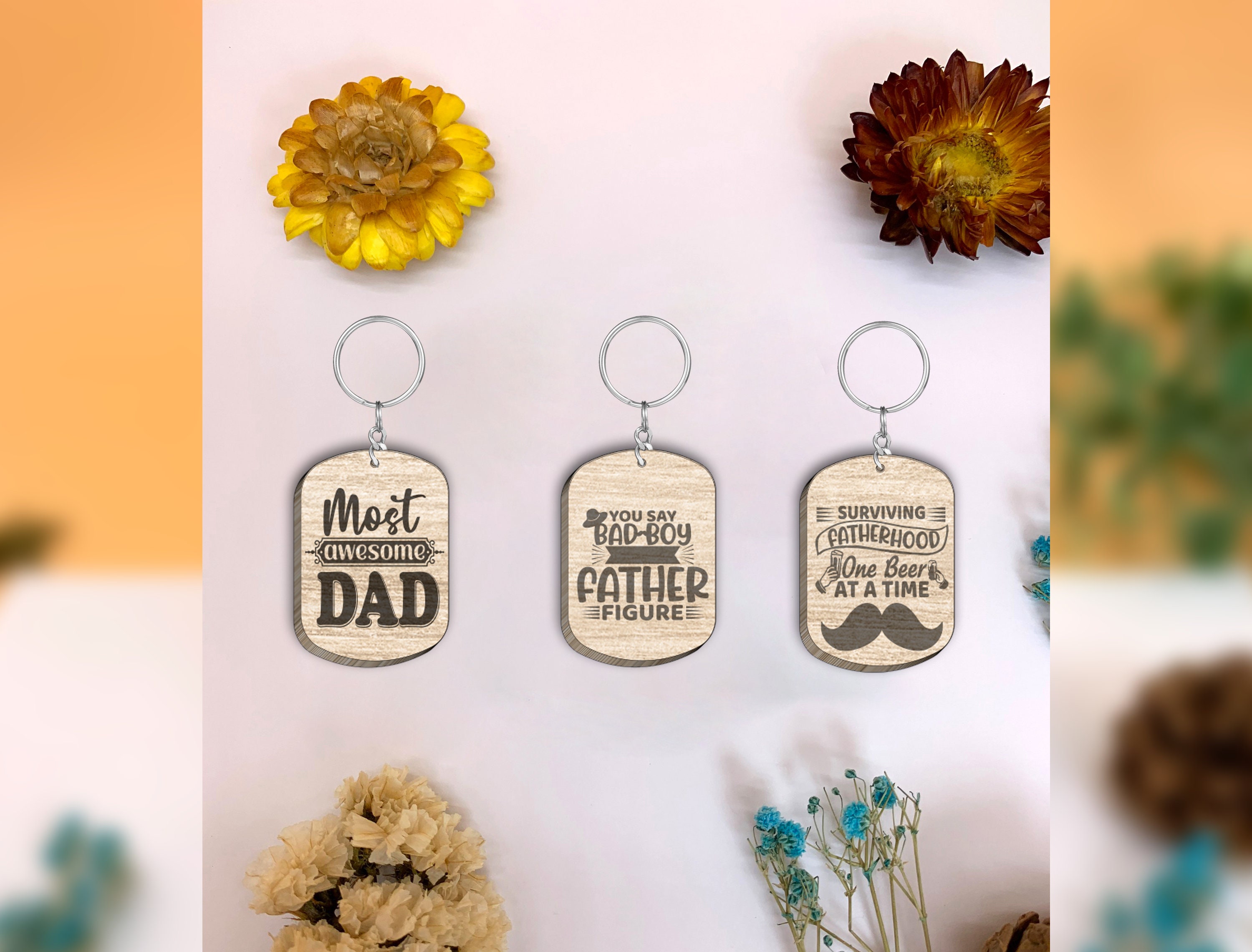 Bundle 20 Fathers Day Keychain Bundle SVG Dad Keychain SVG - Etsy