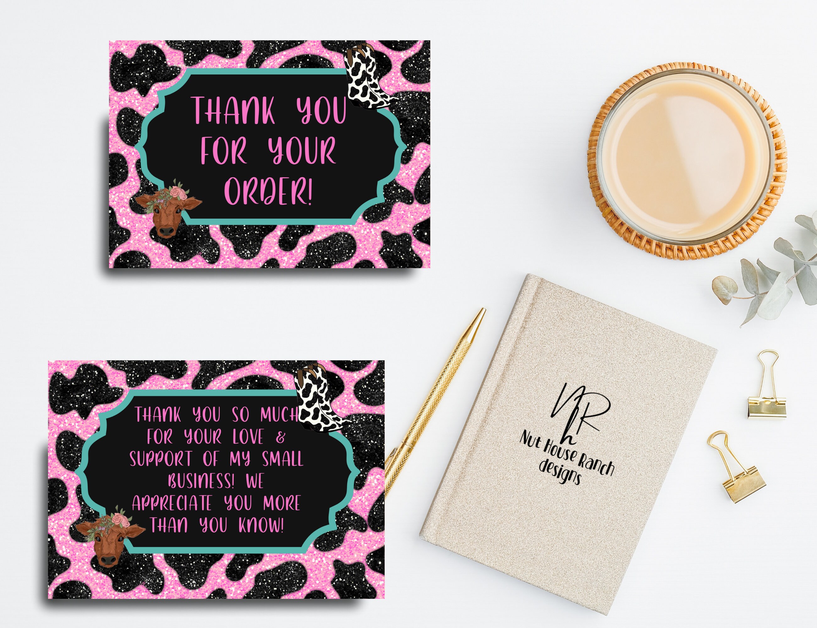 Western Cow Order Thank You Card, Business Thank You,small Business ...