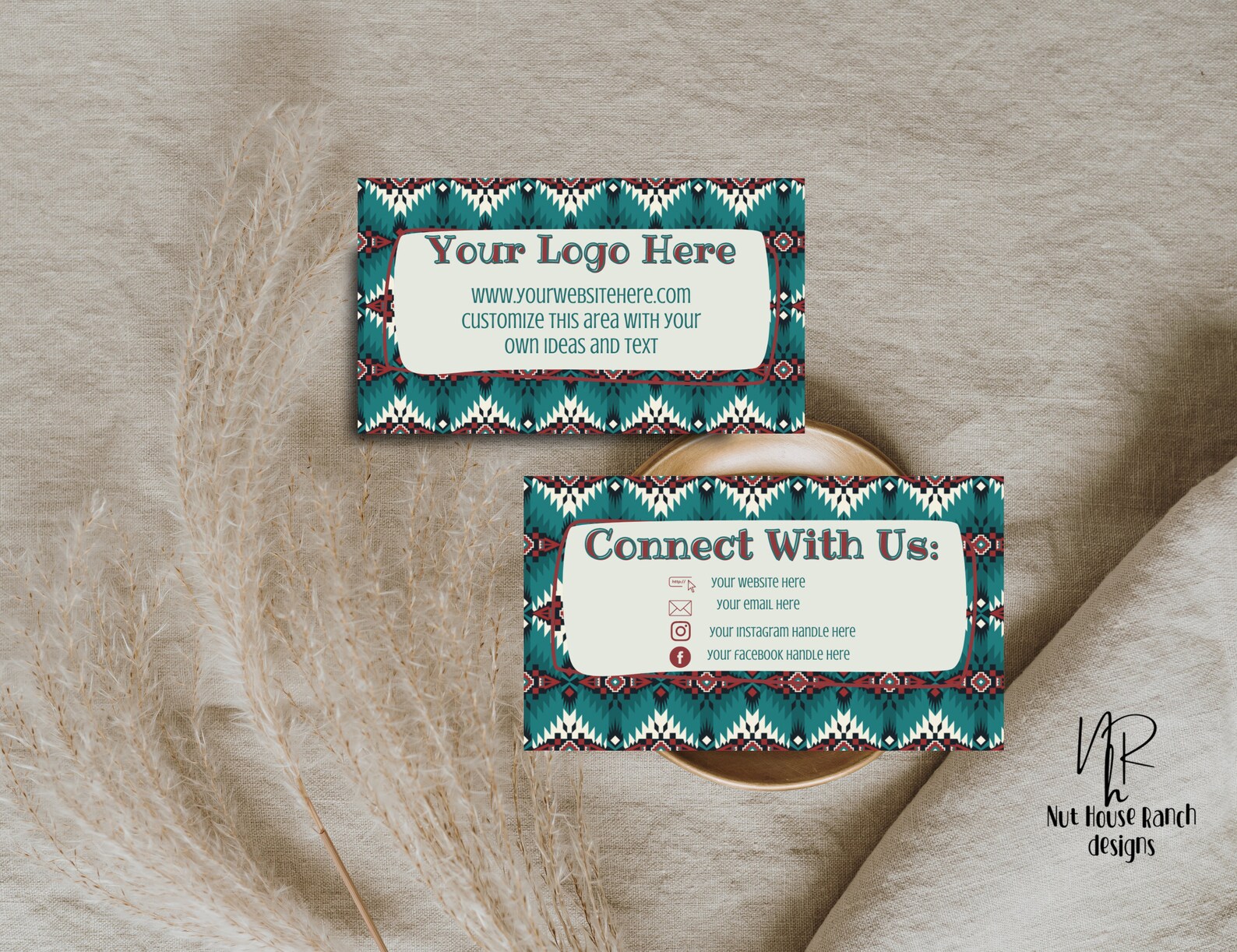 Aztec Business Card Template | Canva Business Card Design | Editable ...