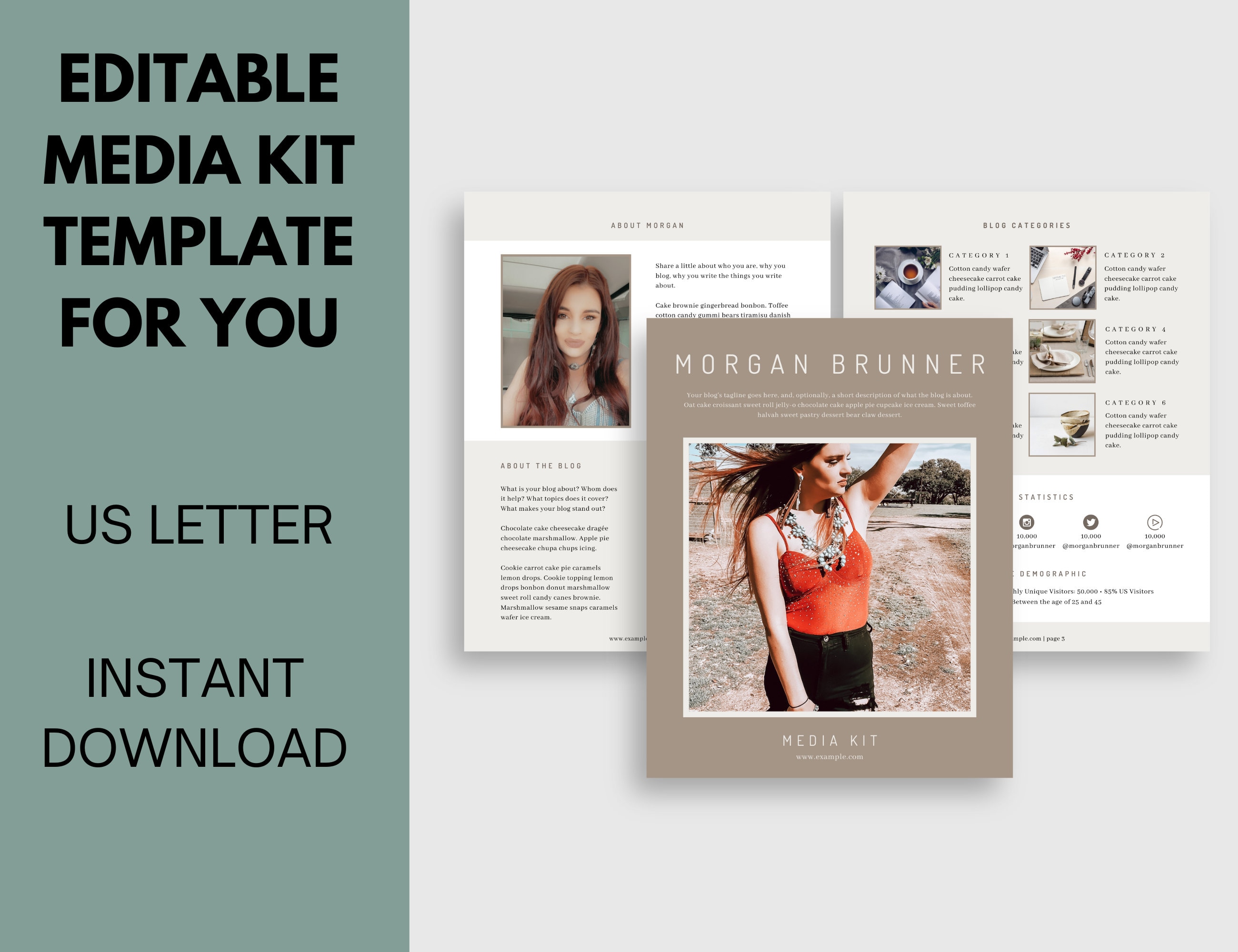 Editable Media Kit Template | Content Creator Media Kit | Media Kit ...