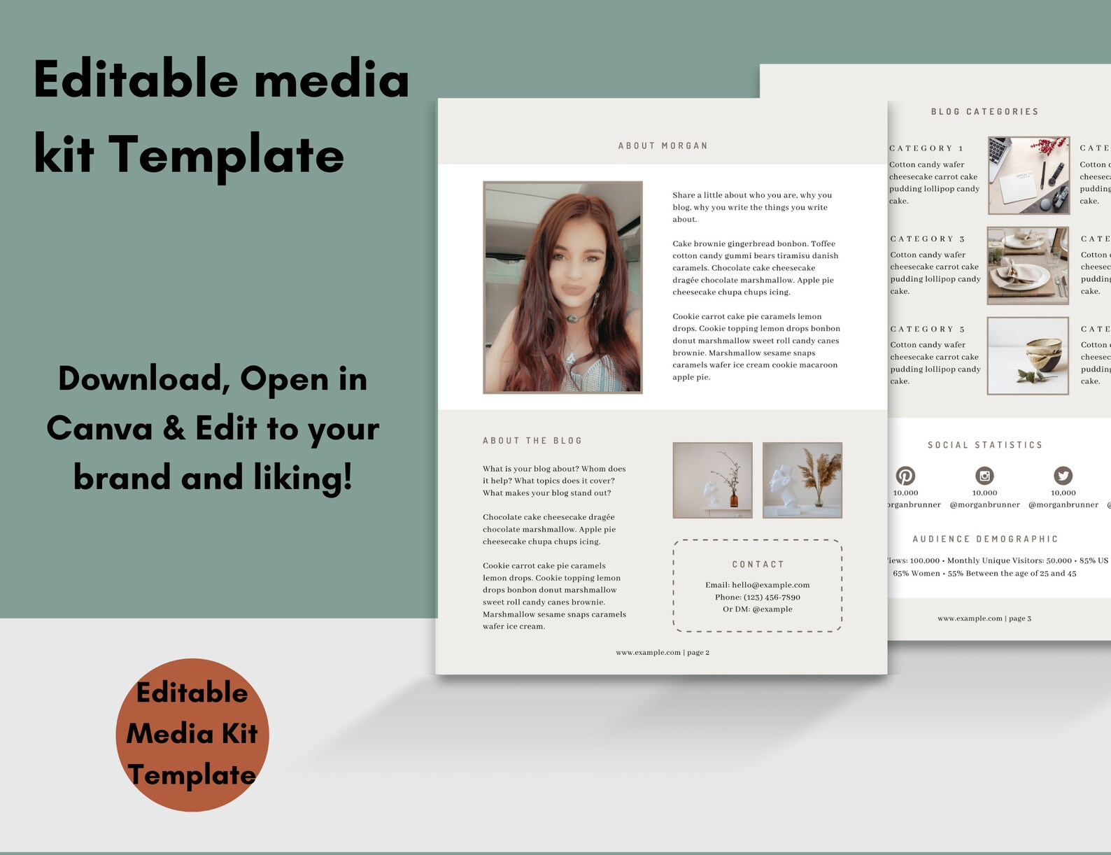 Editable Media Kit Template | Content Creator Media Kit | Media Kit ...