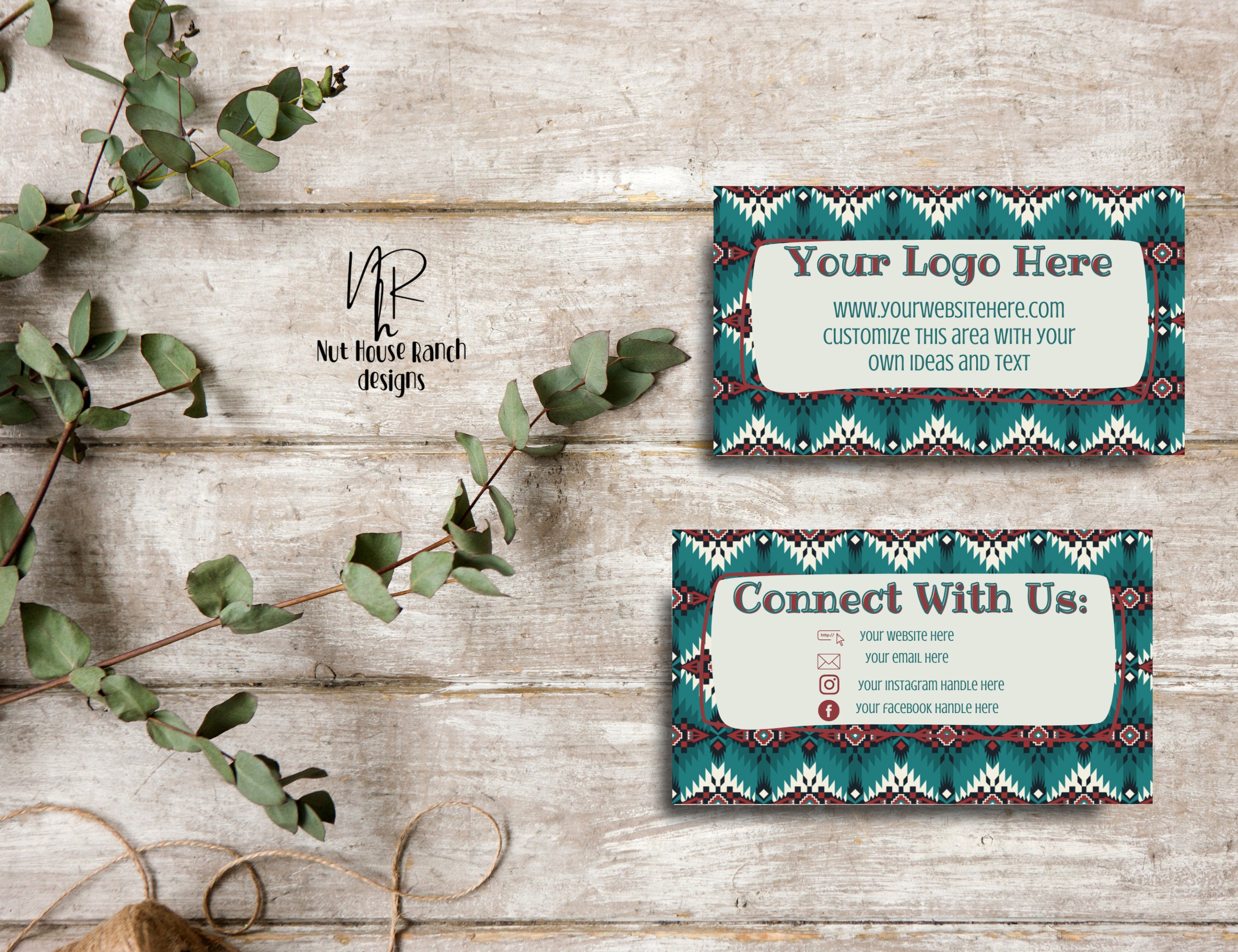 Aztec Business Card Template | Canva Business Card Design | Editable ...