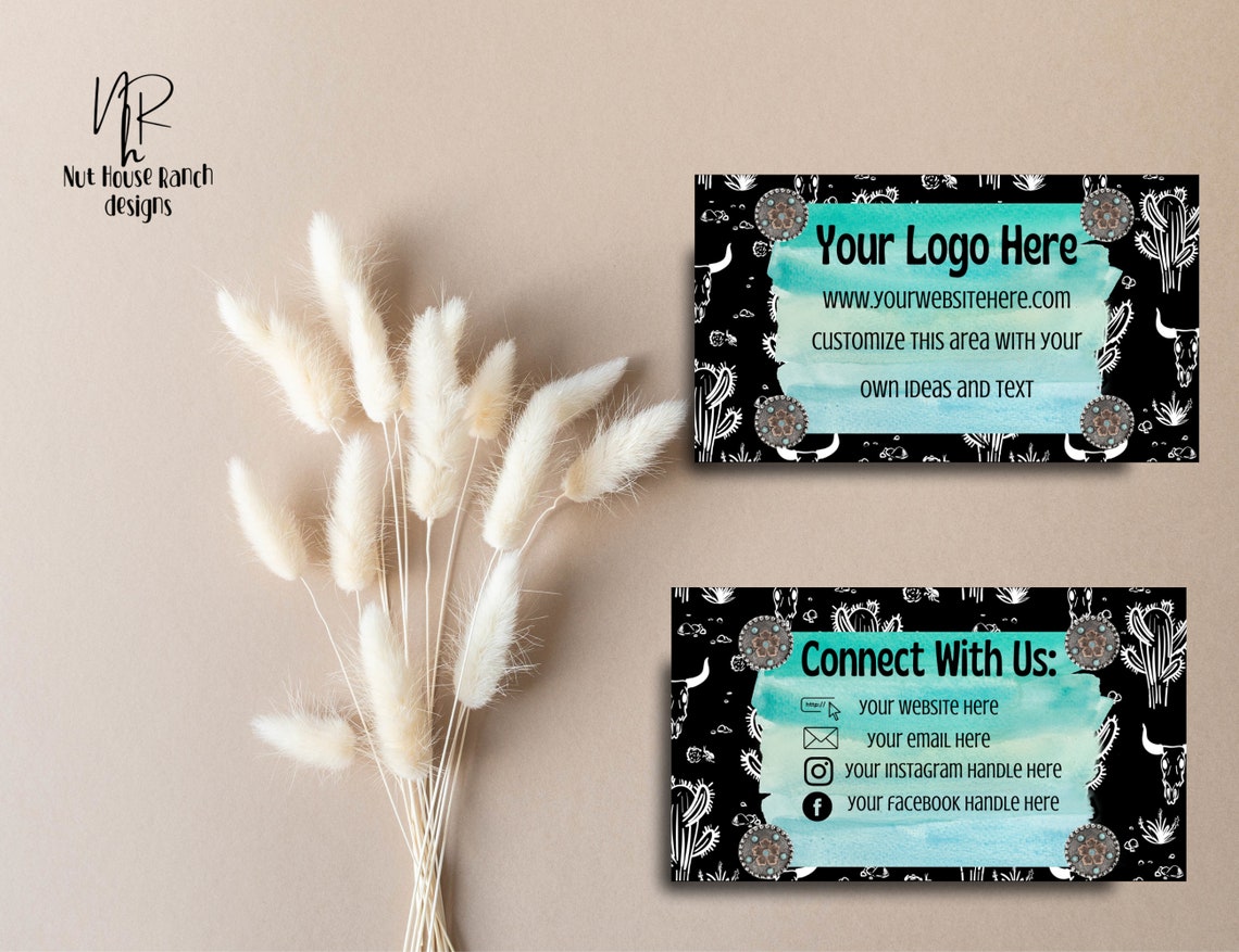 Western Business Card Template | Canva Business Card Design | Editable ...