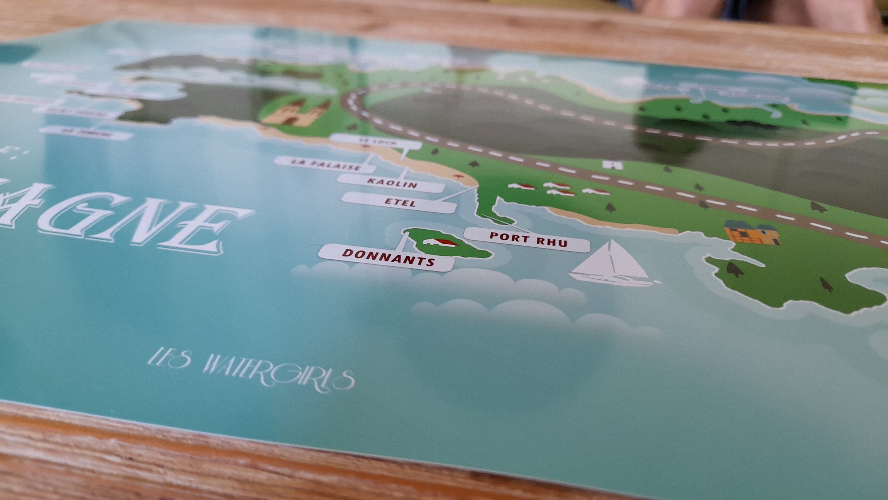 Surf Map Brittany, Surf Map Brittany France - Etsy