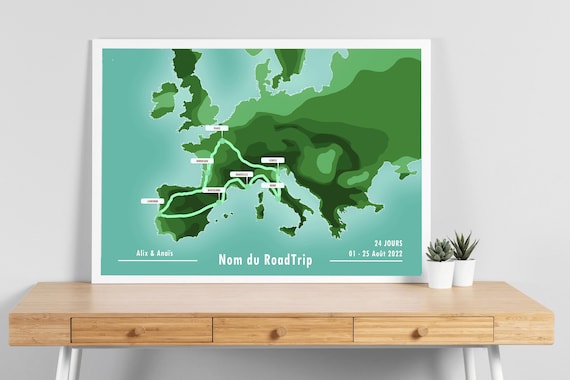 Customizable Travel Itinerary Europe Europe Map Poster - Etsy