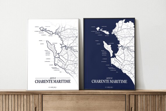 Surf Map Charente Maritime Map Charente Surfing Map Surfer - Etsy