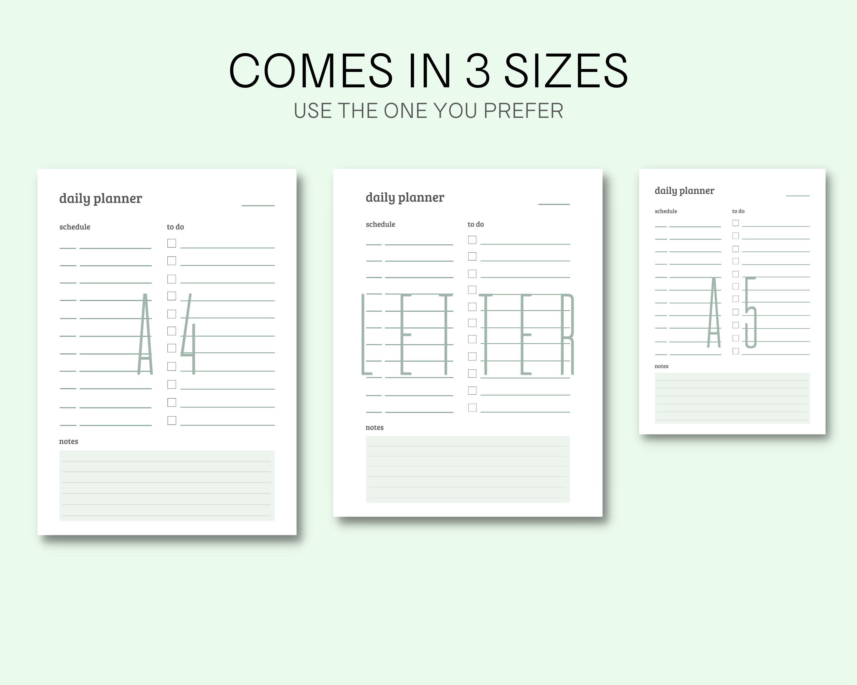 Daily Printable and Digital Planner, A4/a5/letter - Etsy