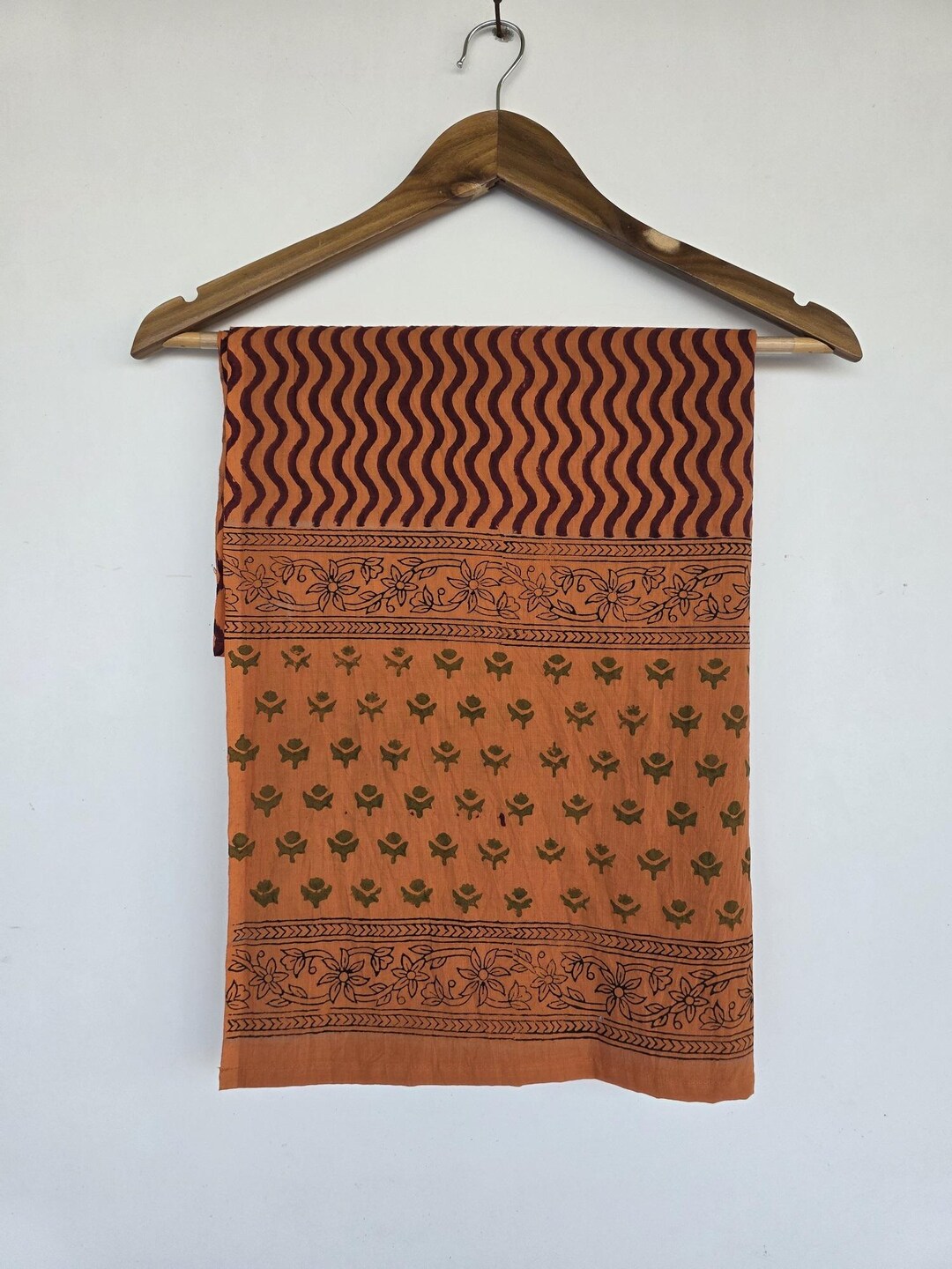 Hand Block Printed Organic Cotton Sarong: Lightweight Beach Cover-up ...