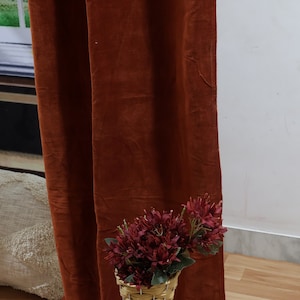 Rust Velvet Curtains Window Living Room Velvet Curtain Natural Velvet ...