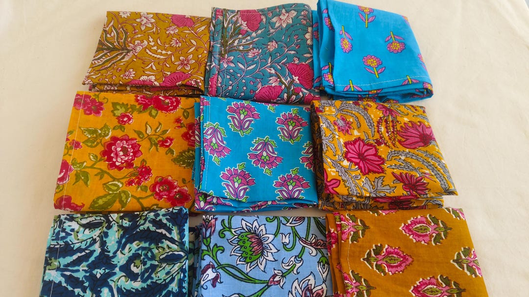 200 Pack Hand Block Printed Napkin Cotton Napkins Hand Block Wedding ...