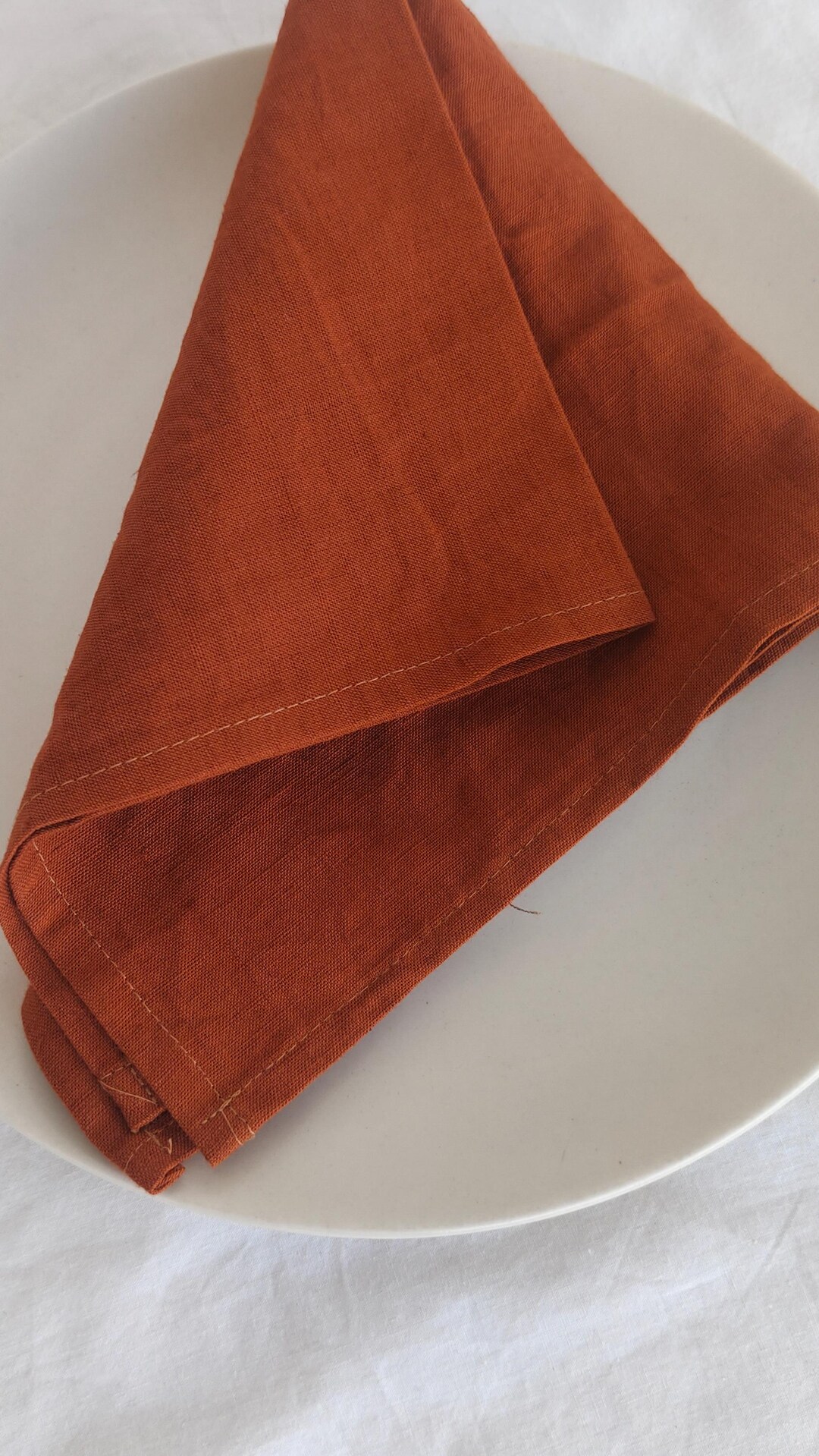 200 Pack Rust Linen Napkins: Washed Linen Wedding Napkins - Wedding ...